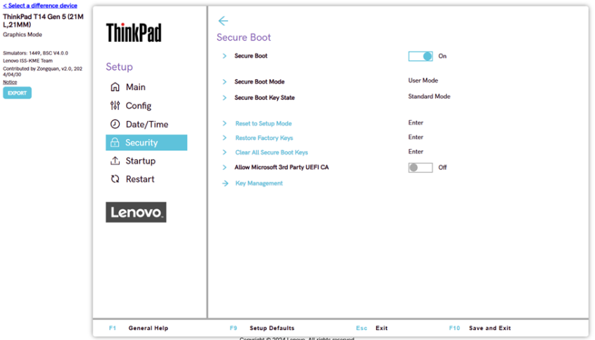 Lenovo BIOS Simulator Center: Interactive BIOS Setup Utility - Sandbox ...